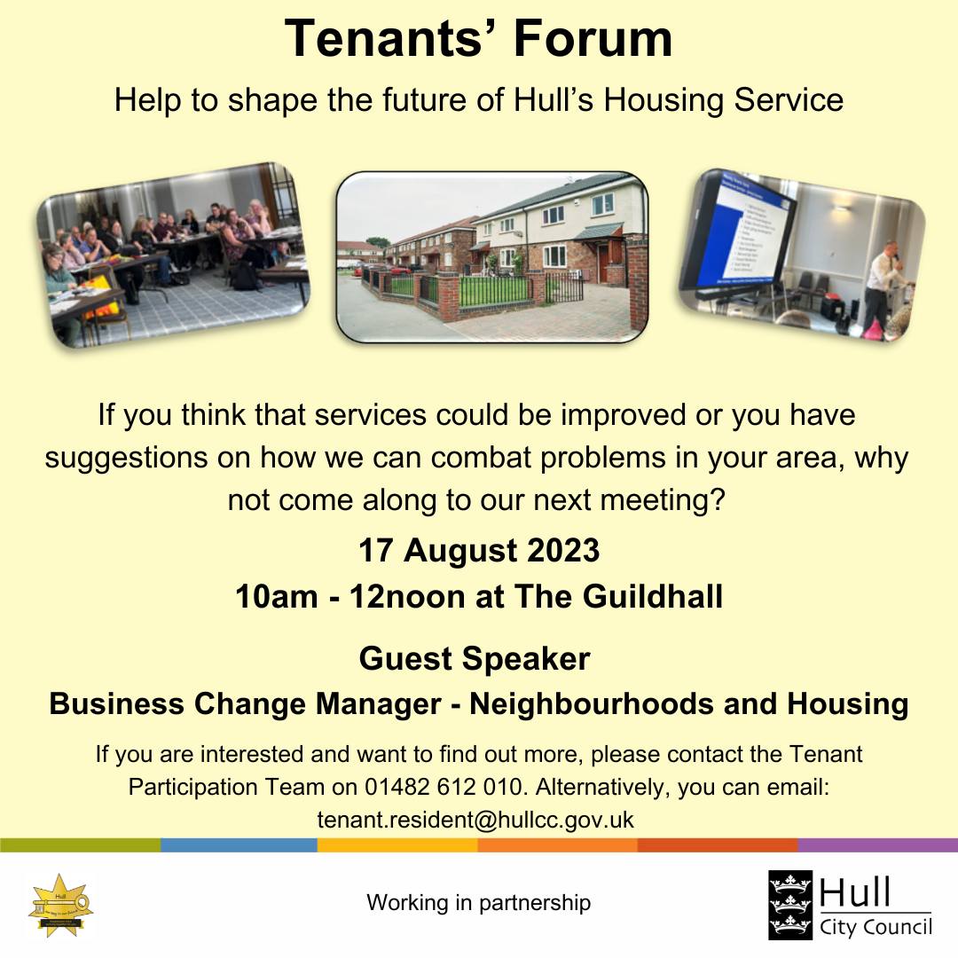 Tenants’ Forum meeting this August! | Neighbourhood Network Hull